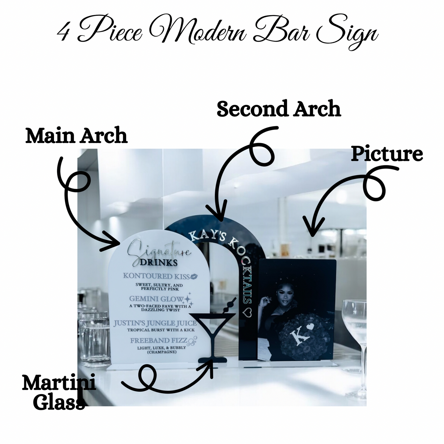 4 Piece Modern Bar Menu – N'Pressed Collections